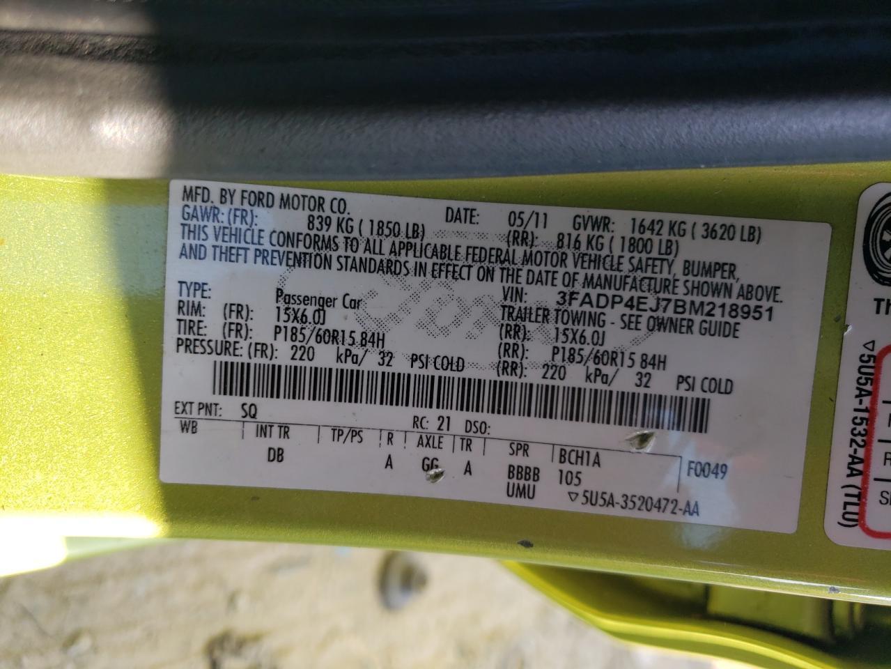 2011 FORD FIESTA - Pick N Save